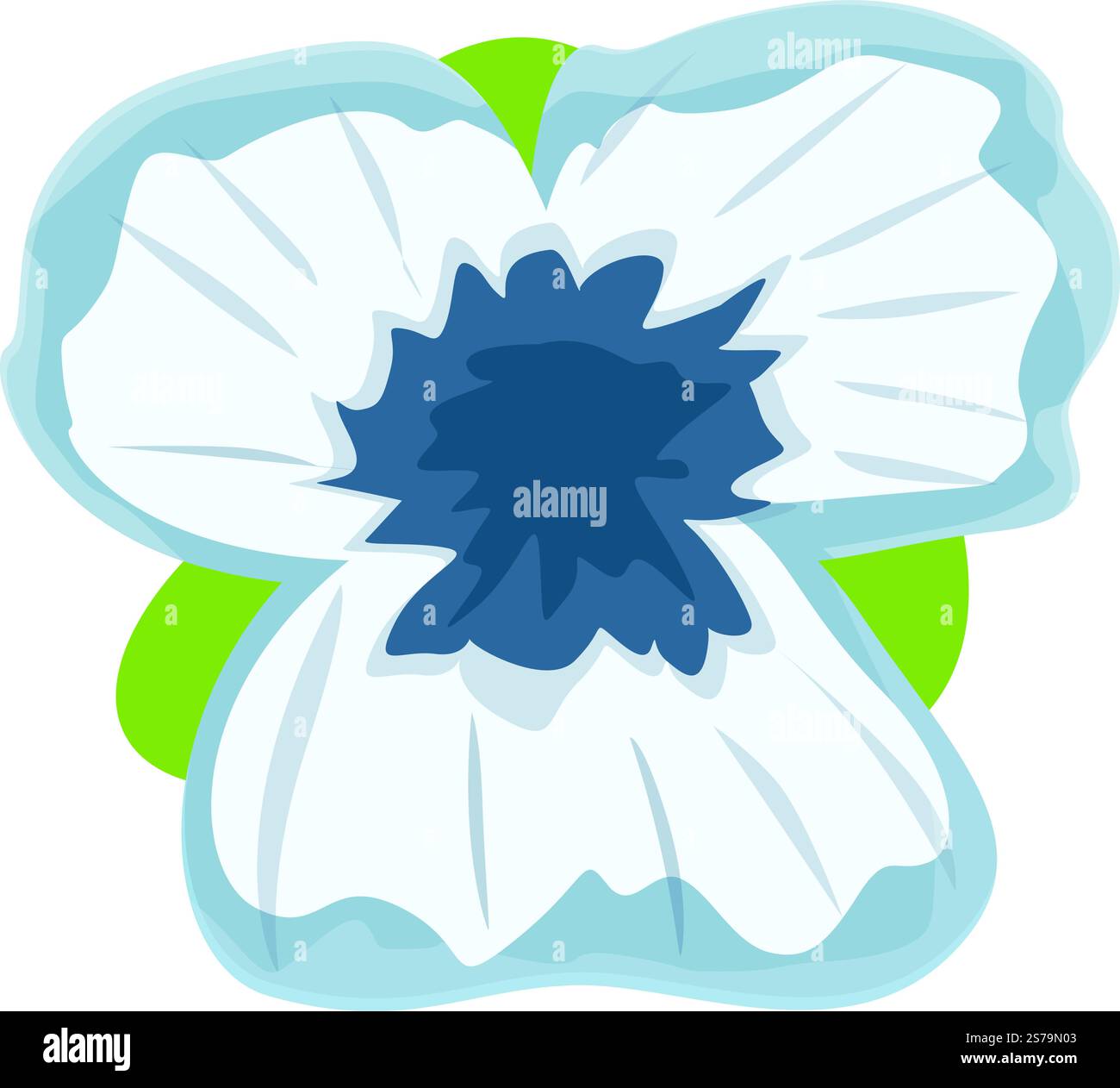 White blue pansy flower icon cartoon vector. Floral viola. Corner wild ...