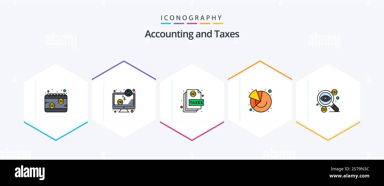Taxes 25 FilledLine icon pack including graph. chart. monitor. sheet ...