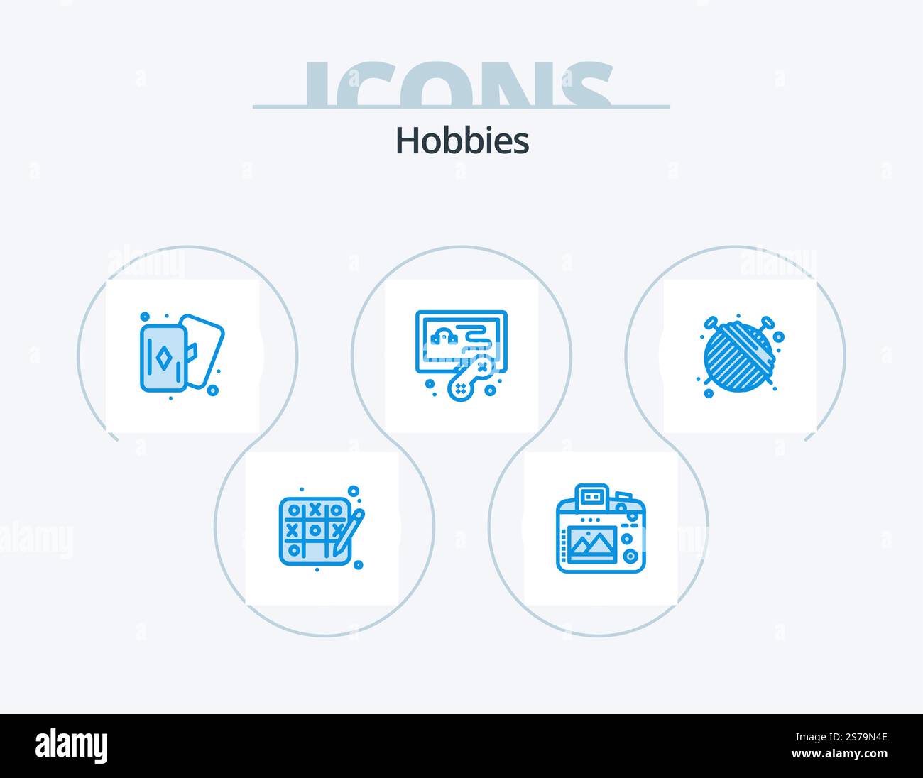 Hobbies Blue Icon Pack 5 Icon Design. . fashion. hobby. dressmaker ...