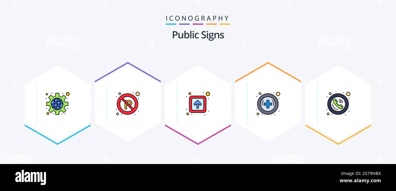 Public Signs 25 FilledLine icon pack including public. frame. arrow ...