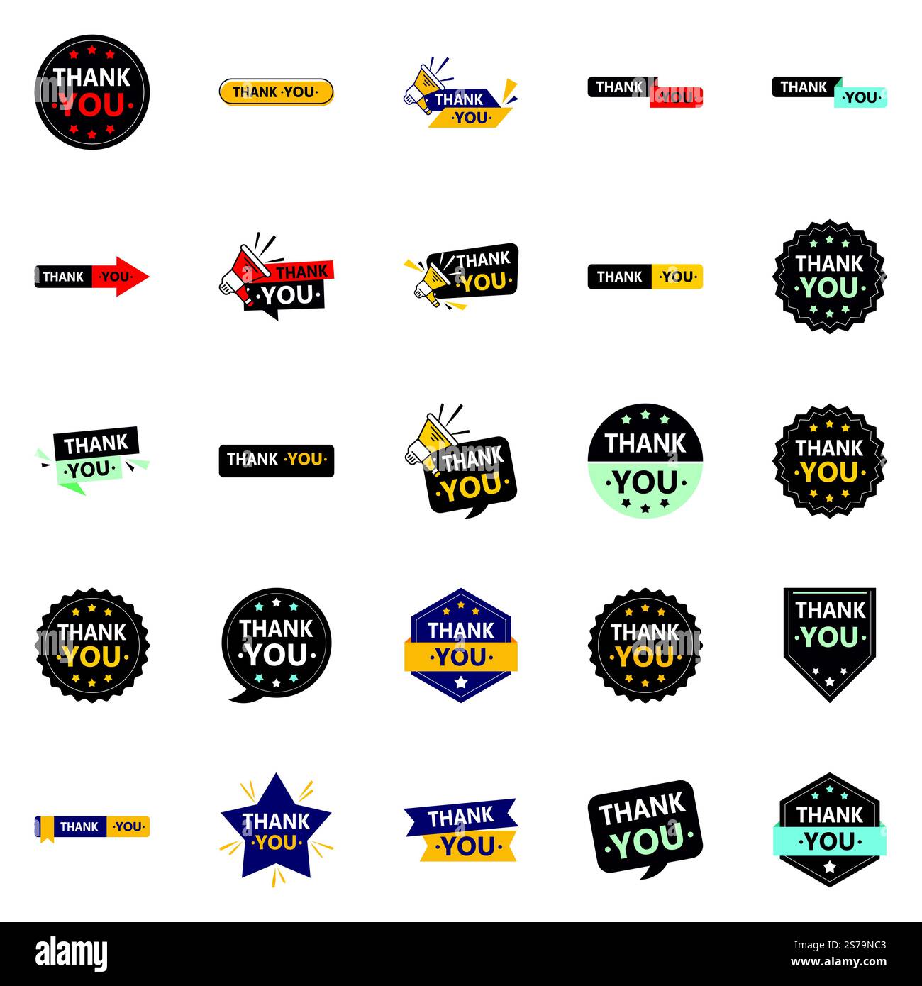 Thank You 25 High quality Vector Elements for Conveying Thanks Stock ...