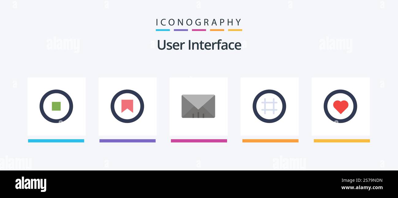 User Interface Flat 5 Icon Pack Including user. like. message. interface. ui. Creative Icons ...