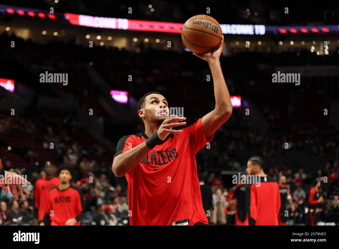 Portland Trail Blazers forward Kris Murray (24) warms up before an NBA ...