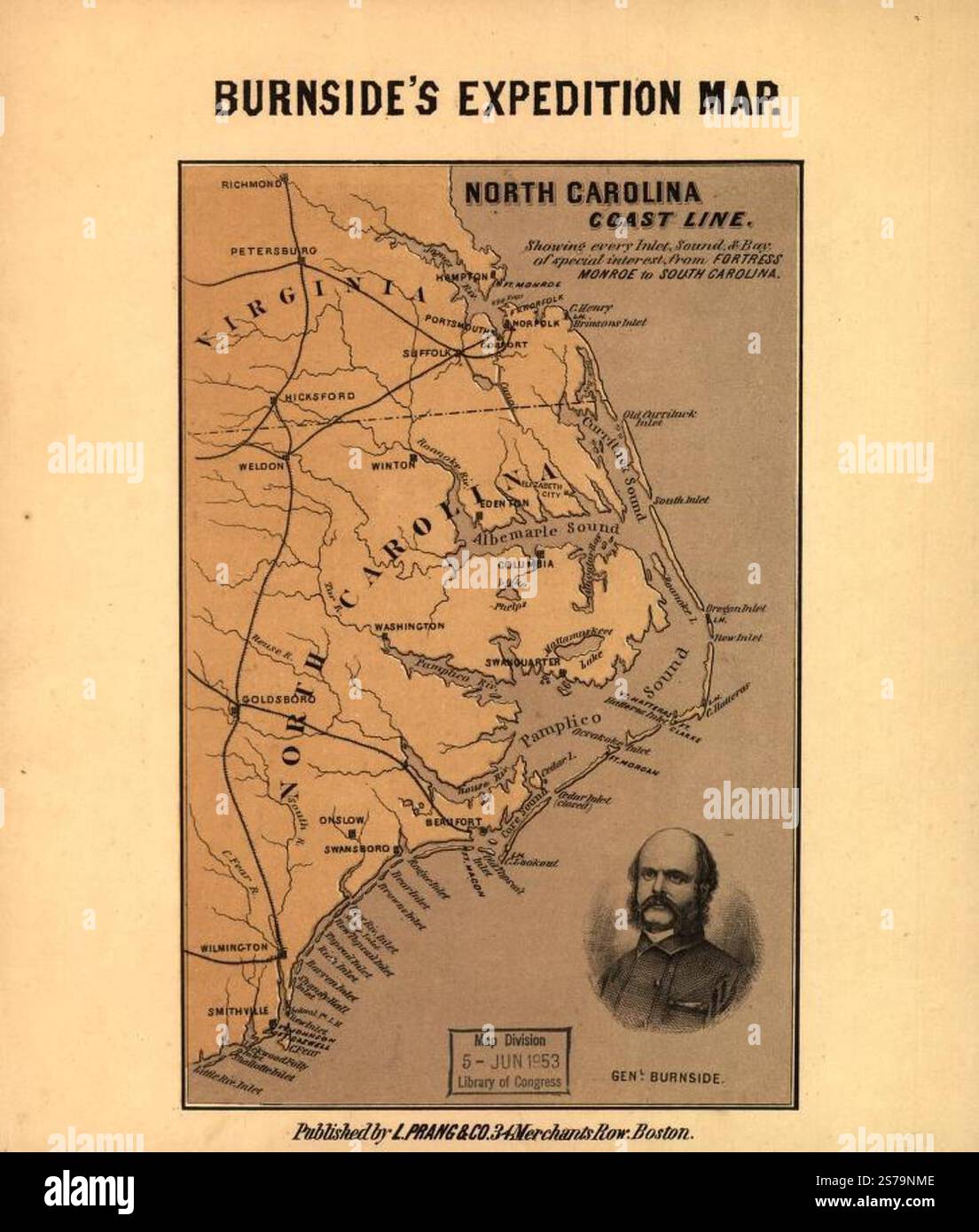 North Carolina coast line. Showing every inlet, sound & bay of special ...
