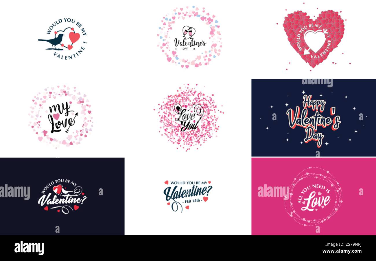 Be My Valentine lettering with a heart design. suitable for use in ...