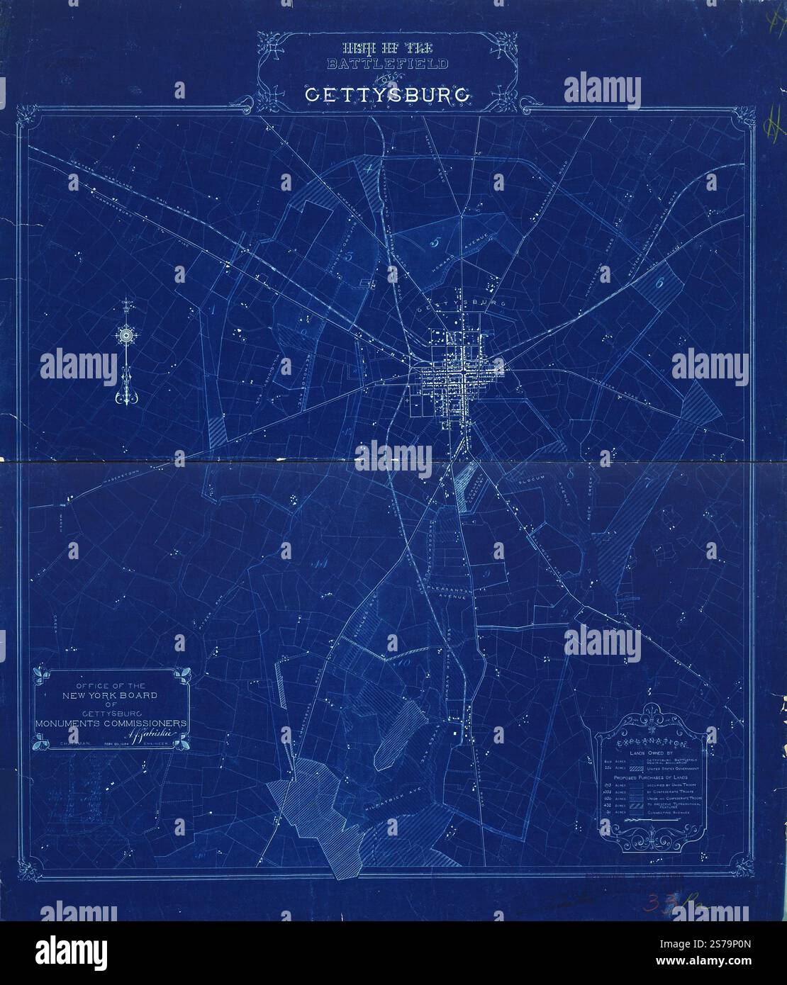 Map of the battlefield of Gettysburg 1894 by Gettysburg Monuments ...
