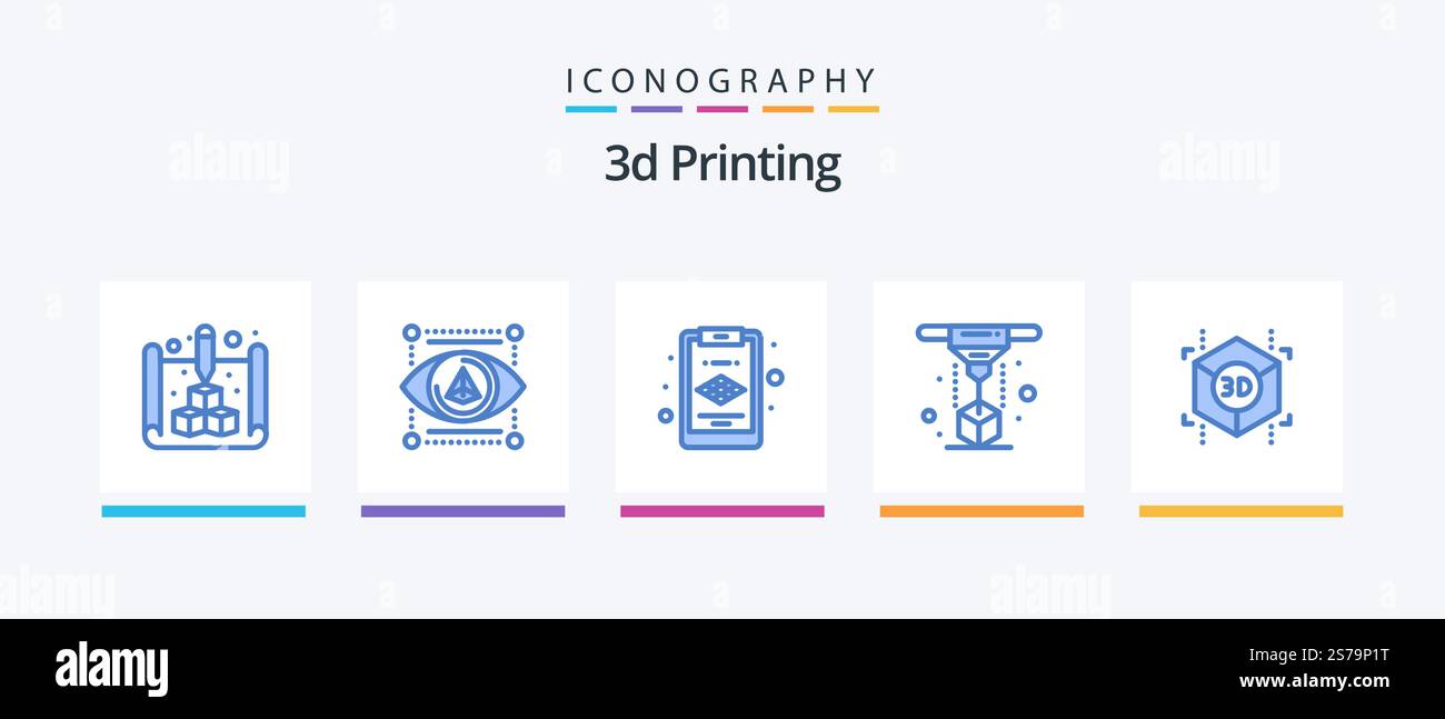3d Printing Blue 5 Icon Pack Including 3d. printing. printer. printer ...
