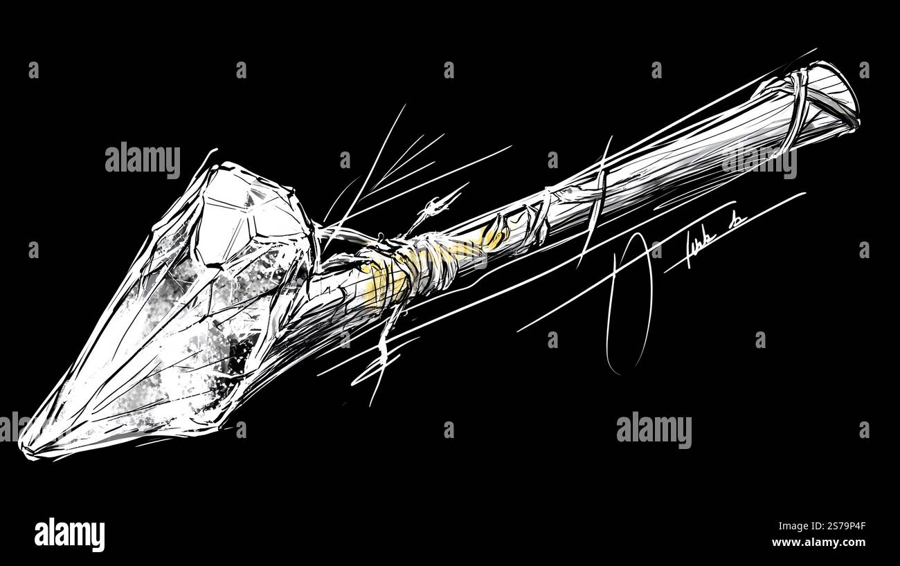 Concept art depicting a glowing magical staff with intricate runic ...