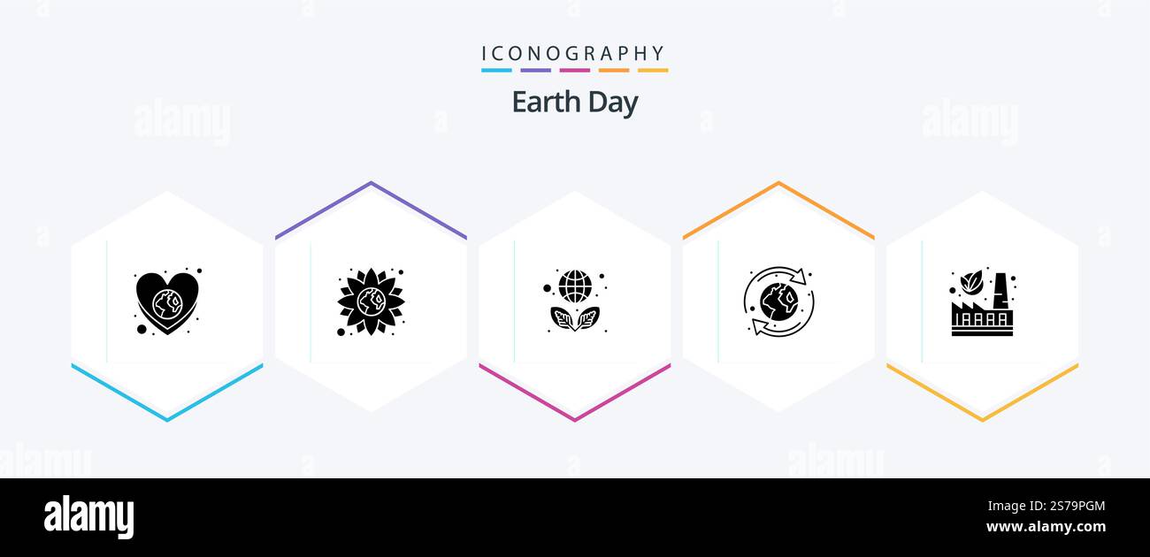 Earth Day 25 Glyph icon pack including nuclear. recycle. earth. natural ...