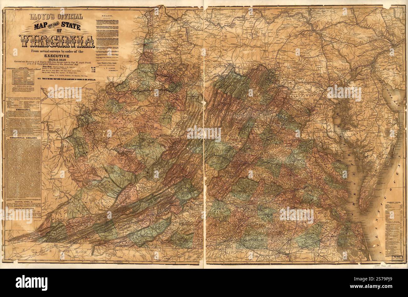 Lloyd's official map of the state of Virginia from actual surveys by ...