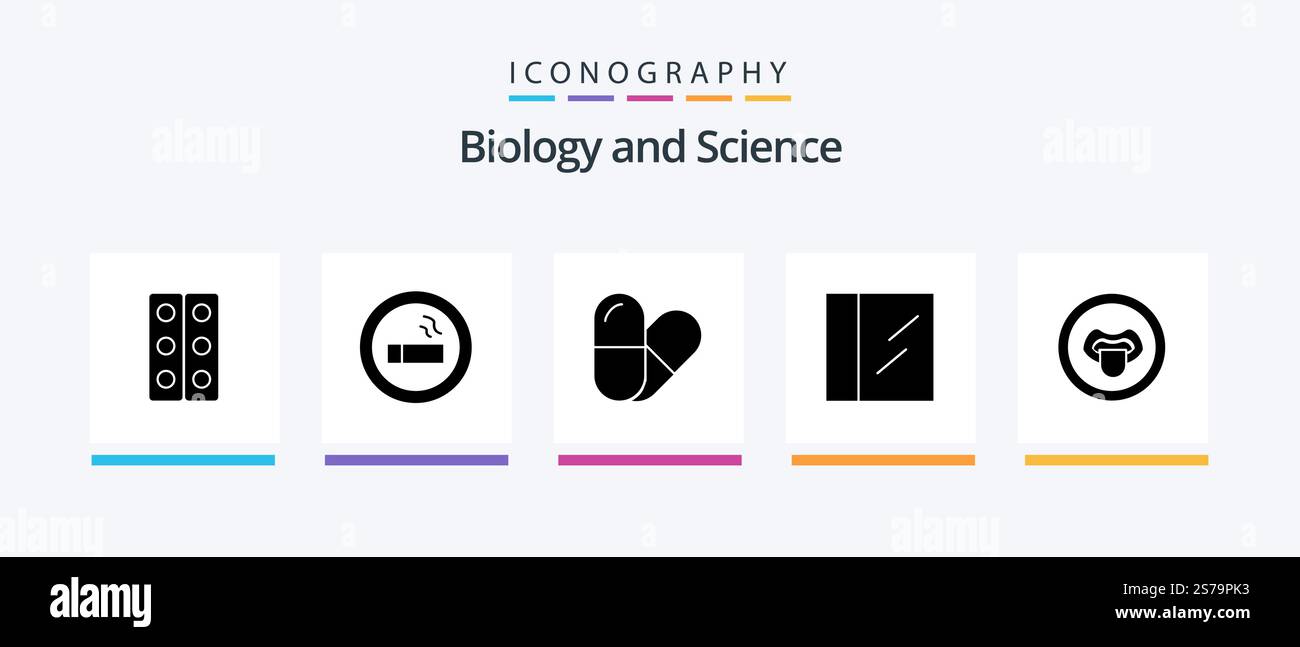 Biology Glyph 5 Icon Pack Including . science. pill. lips. biology ...