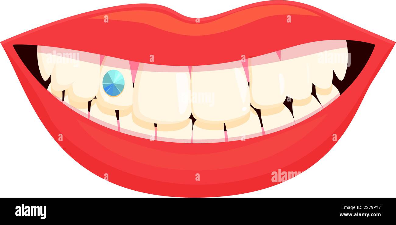 Tooth gem icon cartoon vector. Dental health. Mouth clean. Tooth gem ...