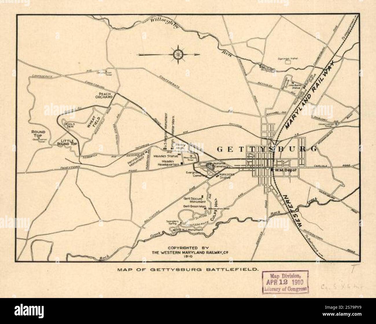 Gettysburg railroad map hi-res stock photography and images - Alamy