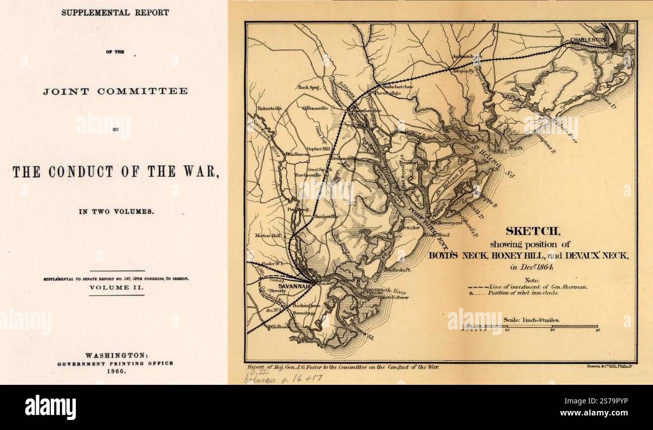 Sketch showing position of Boyd's Neck, Honey Hill, and Devaux' Neck ...