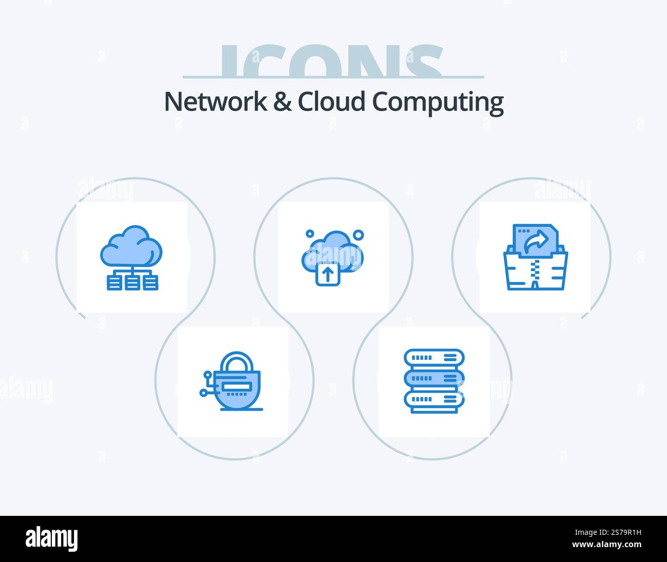Network And Cloud Computing Blue Icon Pack 5 Icon Design. folder. computing. cloud. technology ...