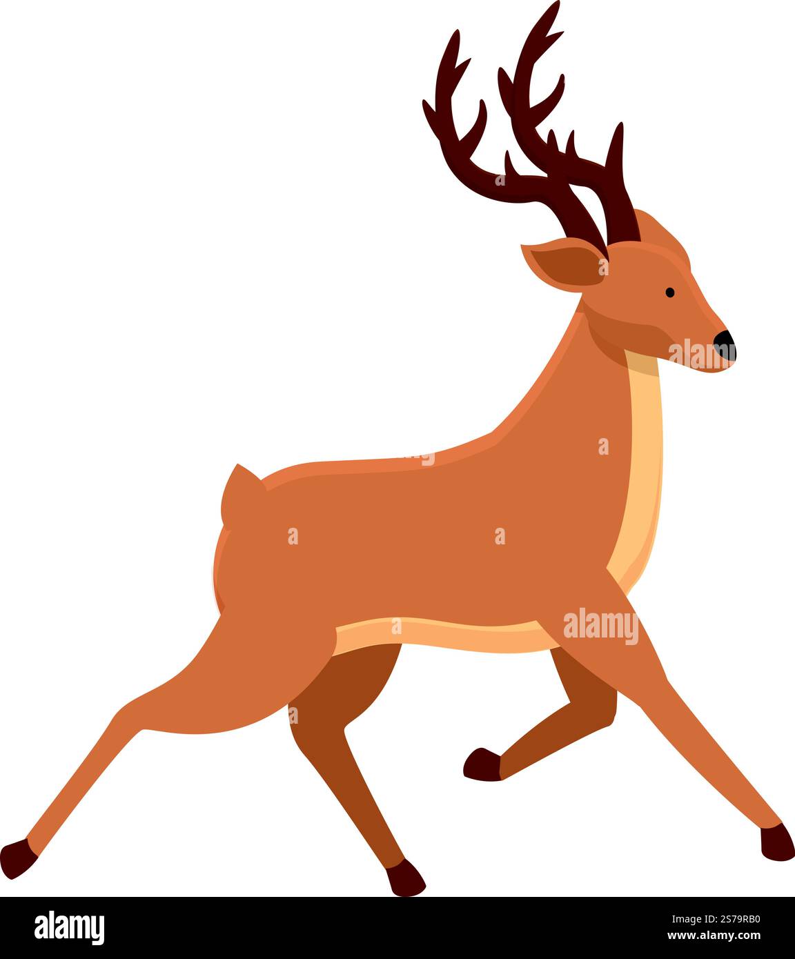 Running stag icon cartoon vector. Deer animal. Animal forest. Running ...