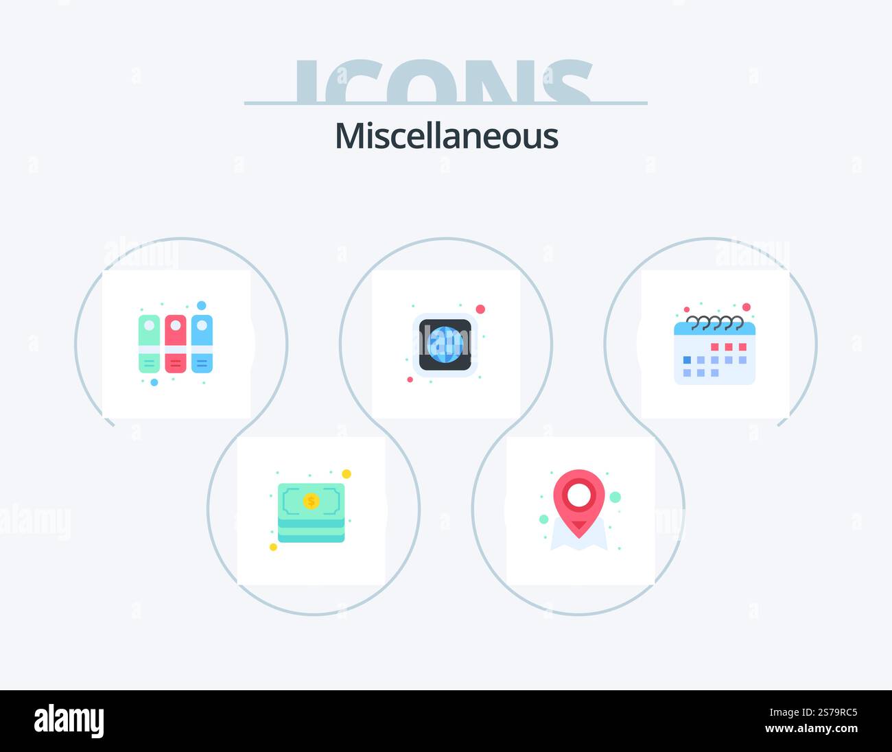 Miscellaneous Flat Icon Pack 5 Icon Design. time. internet. archive. worldwide. earth Stock ...