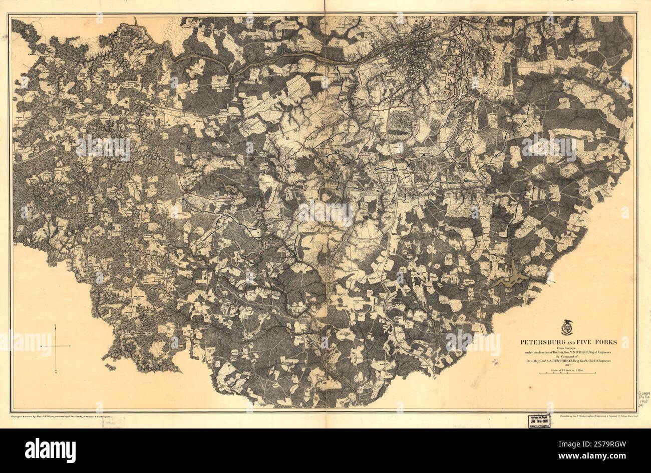 Petersburg and Five Forks. [1864-1865] 1867 by Michler N. (Nathaniel ...