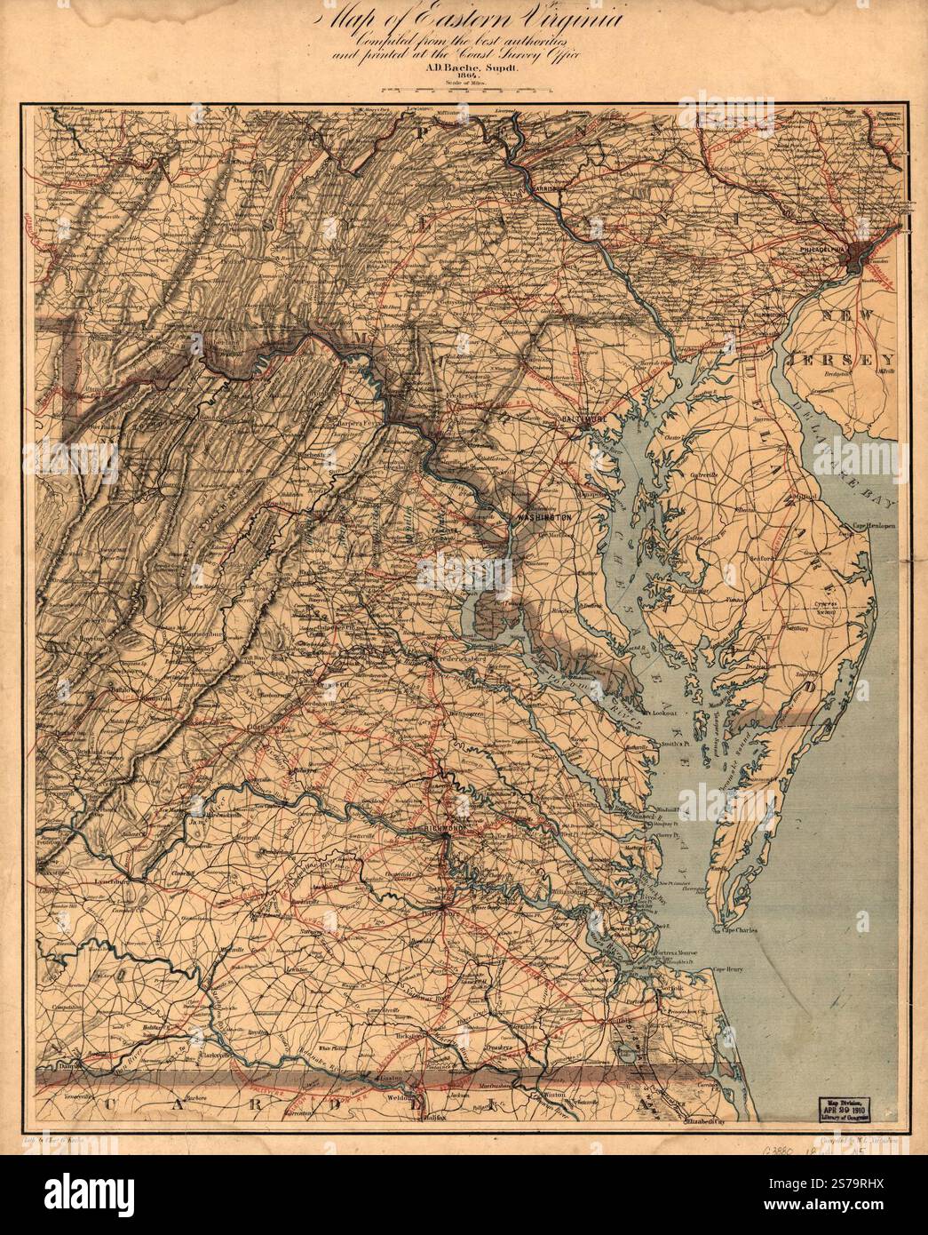 Map of eastern Virginia 1864 by Nicholson W. L., Fillmore Millard Stock ...