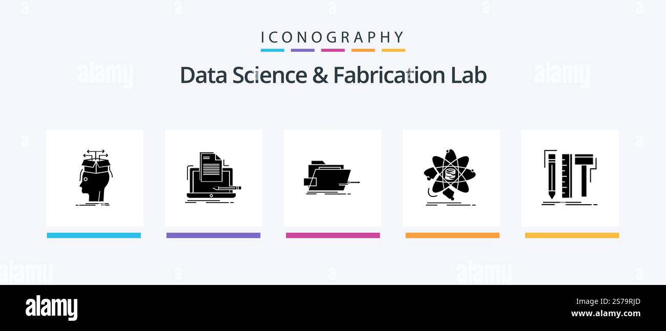 Data Science And Fabrication Lab Glyph 5 Icon Pack Including ...