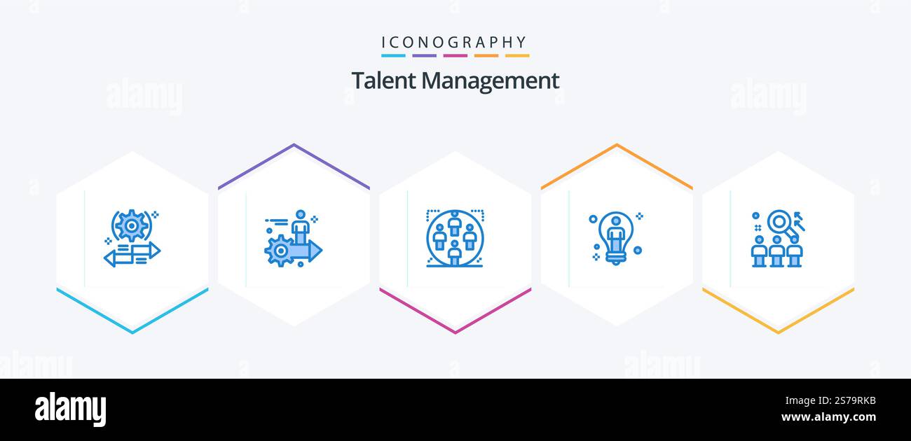Talent Management 25 Blue icon pack including solution. bulb. user ...