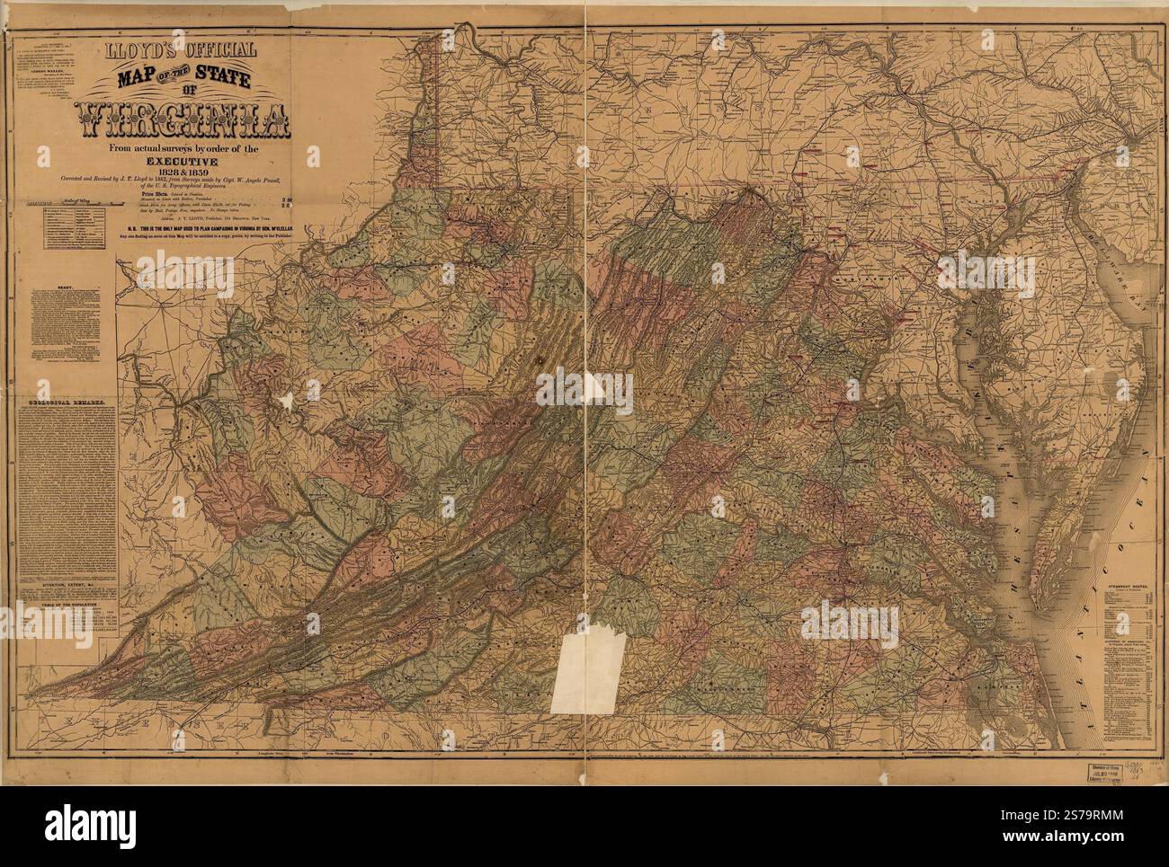 Lloyd's official map of the State of Virginia from actual surveys by ...