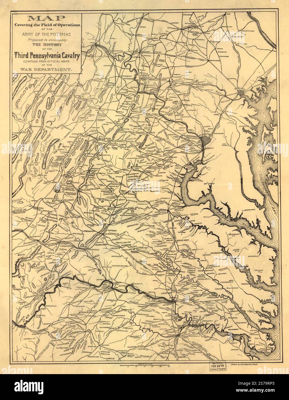 Map covering the field of operations of the Army of the Potomac 1905 by ...