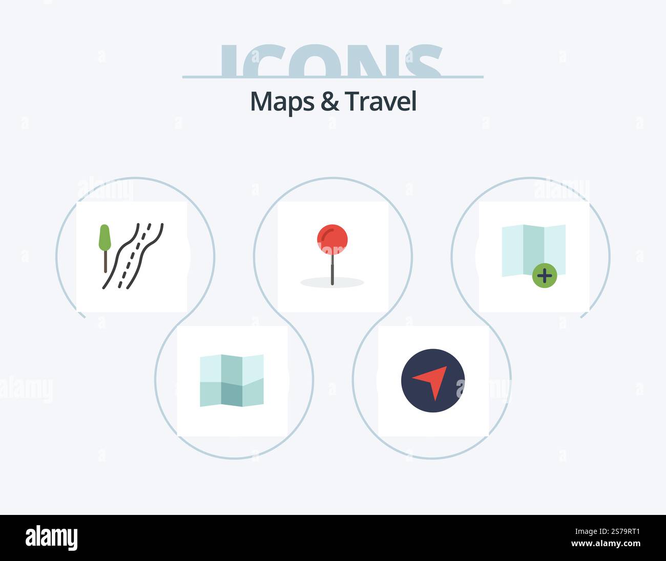 Maps and Travel Flat Icon Pack 5 Icon Design. . coordinate. . map Stock ...