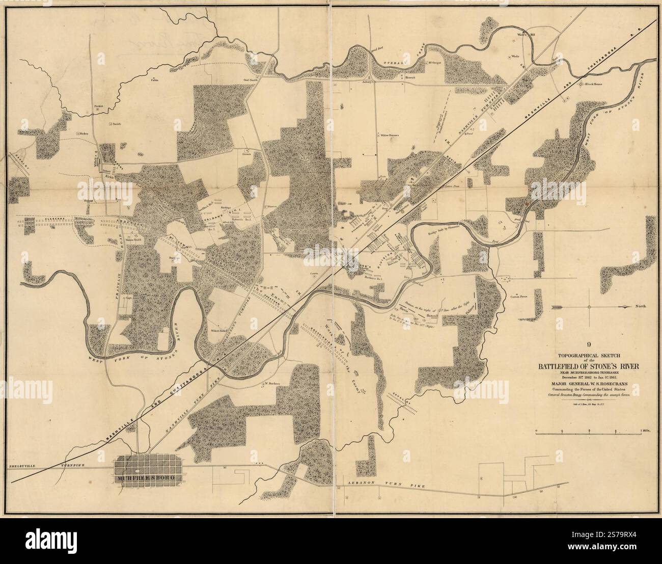 Topographical sketch of the battlefield of Stone's River near ...