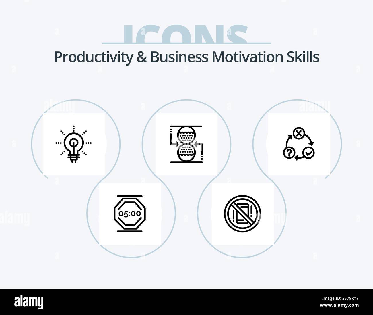 Productivity And Business Motivation Skills Line Icon Pack 5 Icon ...