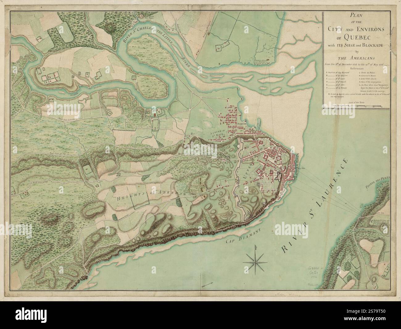 Plan of the city and environs of Quebec, with its siege and blockade by ...