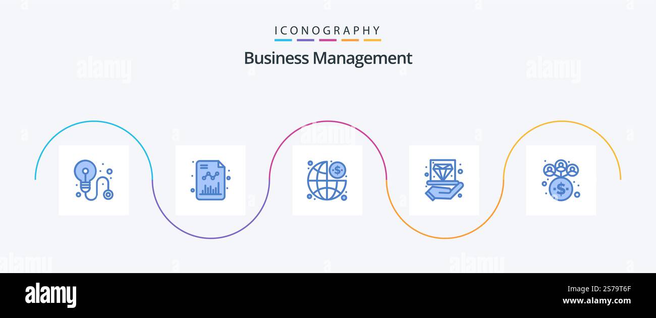 Business Management Blue 5 Icon Pack Including management. jam. finance ...