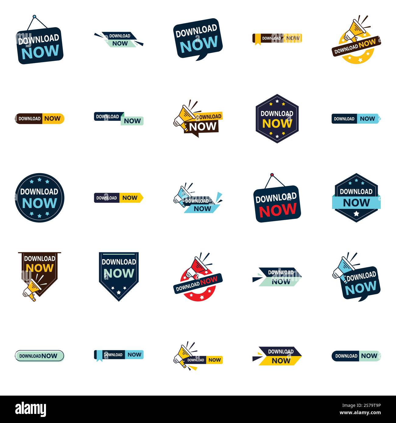 Download now A pack of 25 vector designs for any purpose Stock Vector ...