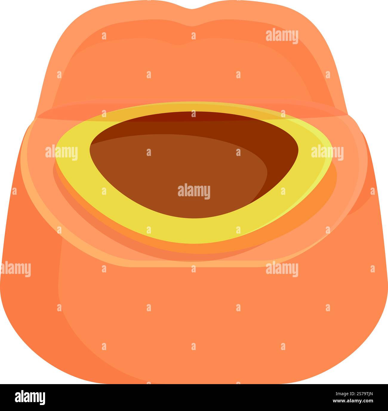 Orange bowl icon cartoon vector. Potty toilet. Seat plastic. Orange ...