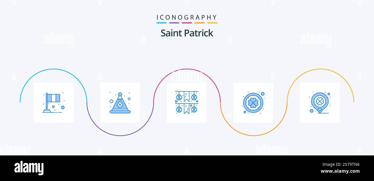 Saint Patrick Blue 5 Icon Pack Including festival. clover. irish ...