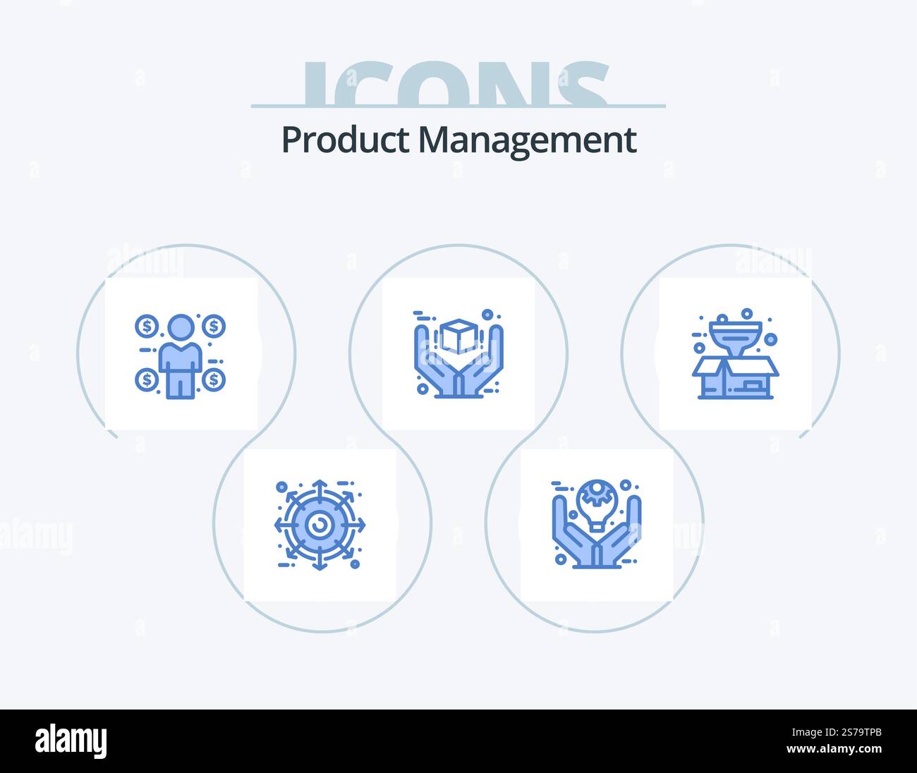 Product Management Blue Icon Pack 5 Icon Design. product. great. ideas ...