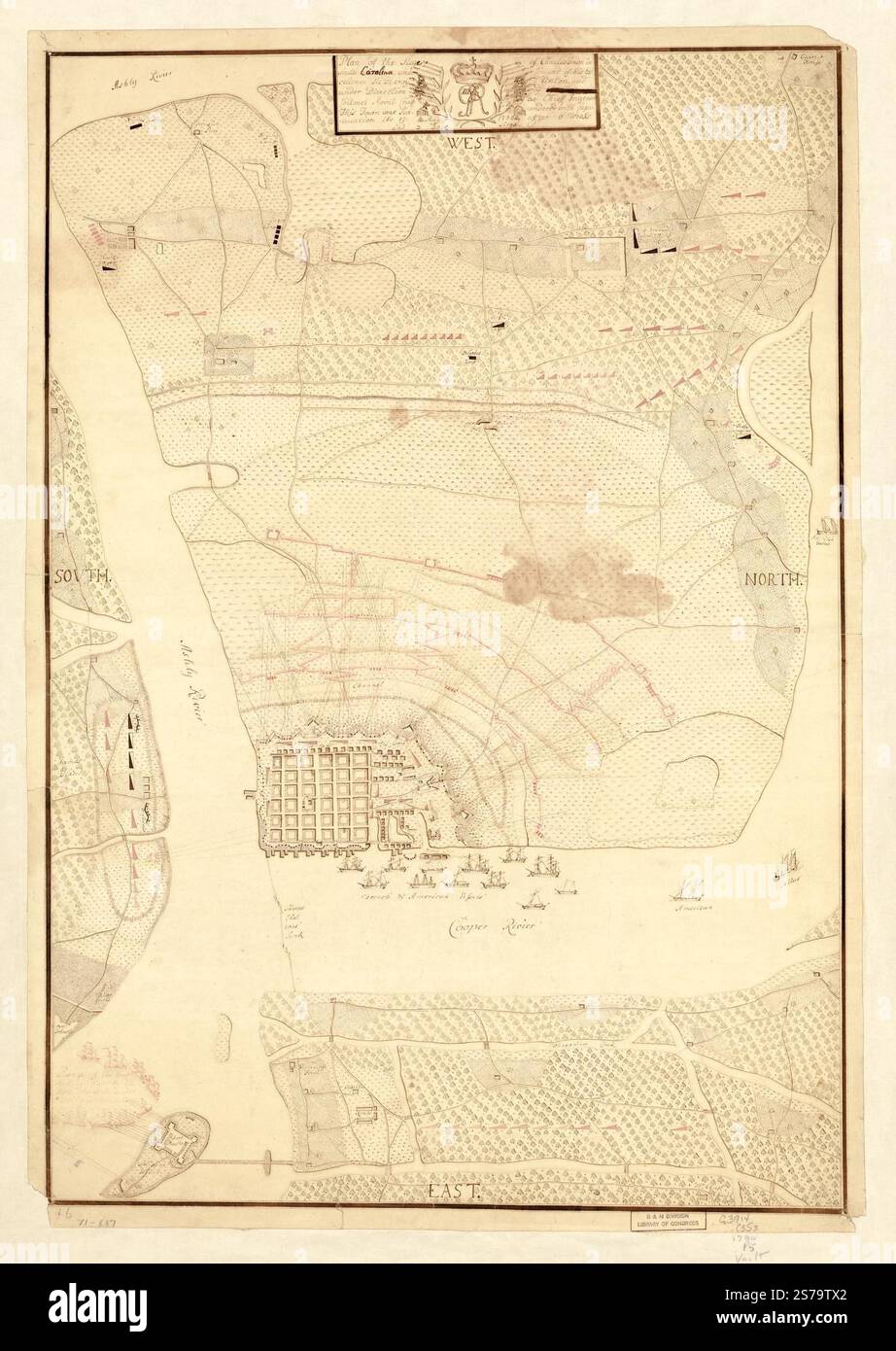 Plan of the siege of Charles Town in South Carolina under command of ...