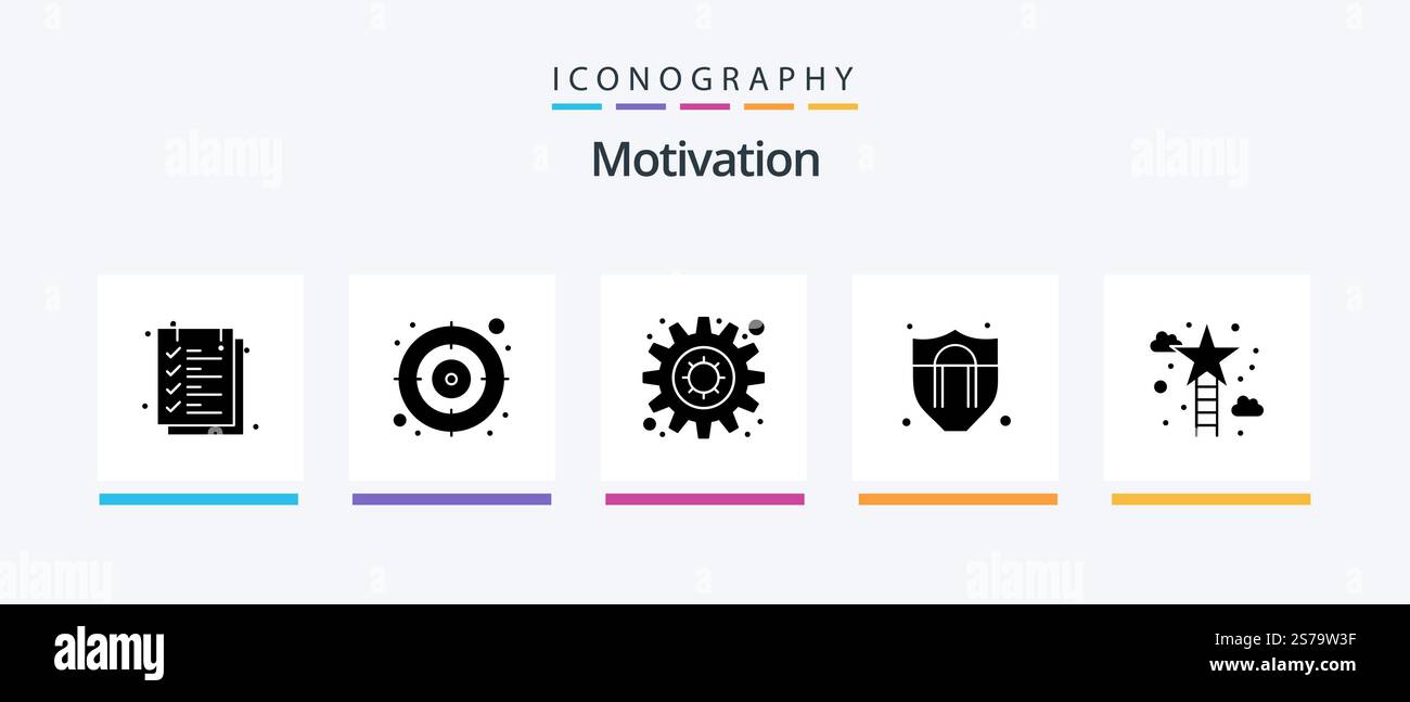 Motivation Glyph 5 Icon Pack Including success. star. motivation ...