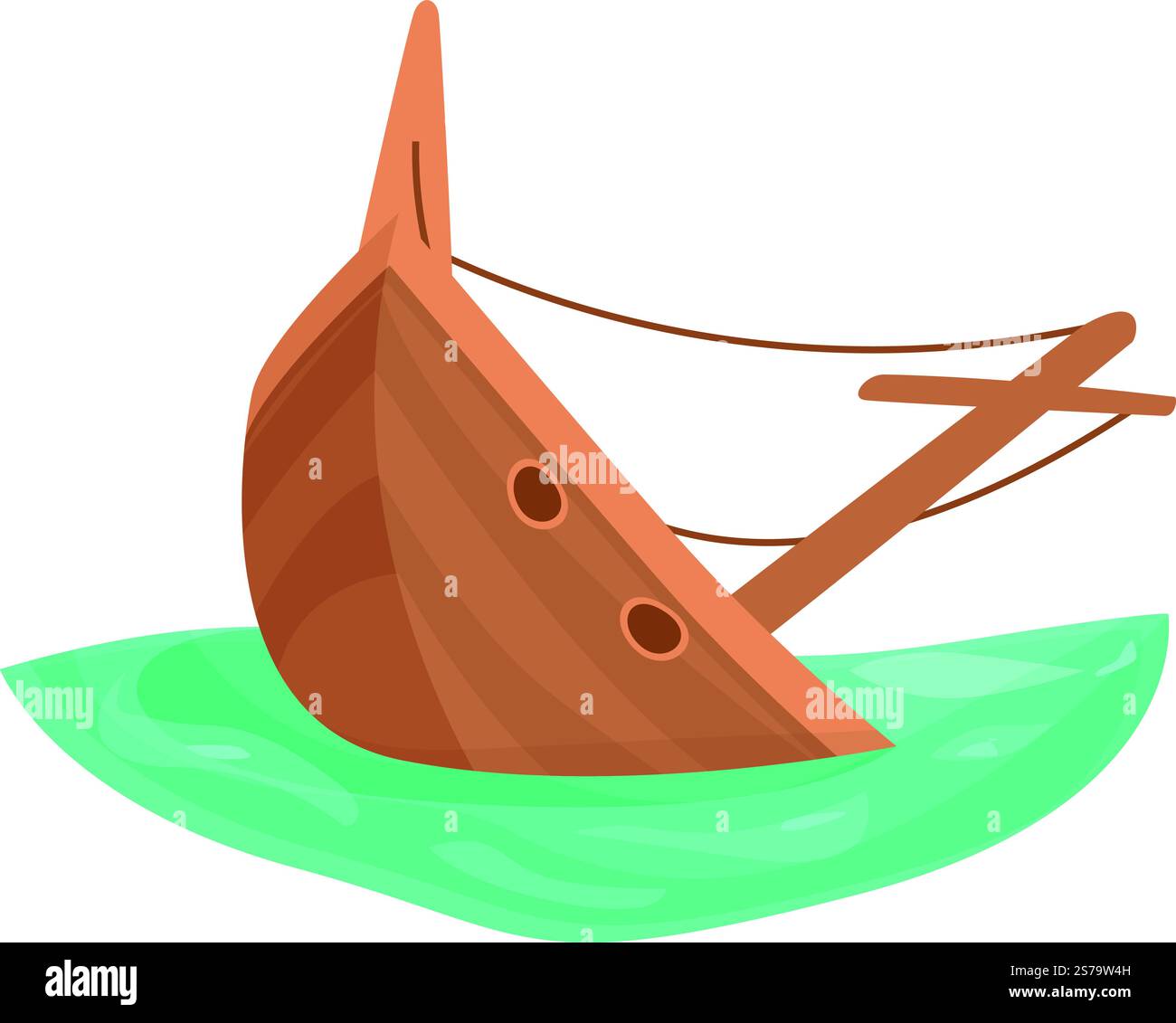 Old shipwreck icon cartoon vector. Pirate ship. Wreck boat. Old ...