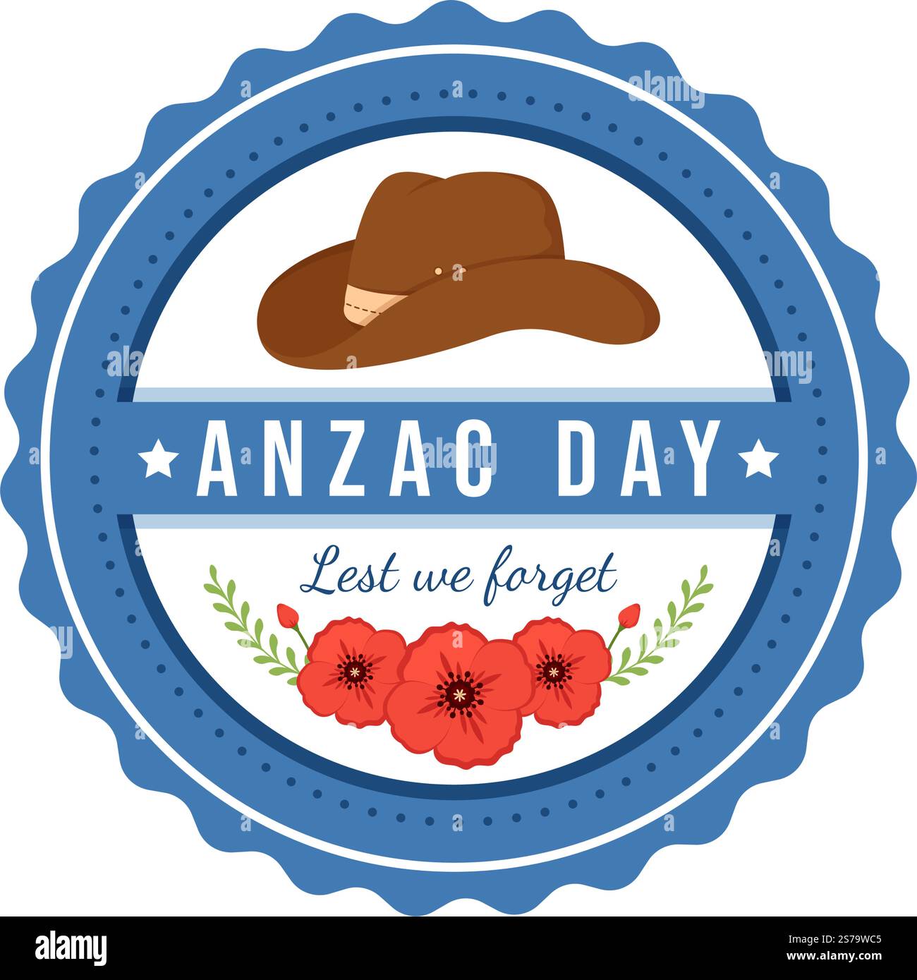 Anzac Day of Lest We Forget Illustration with Remembrance Soldier ...