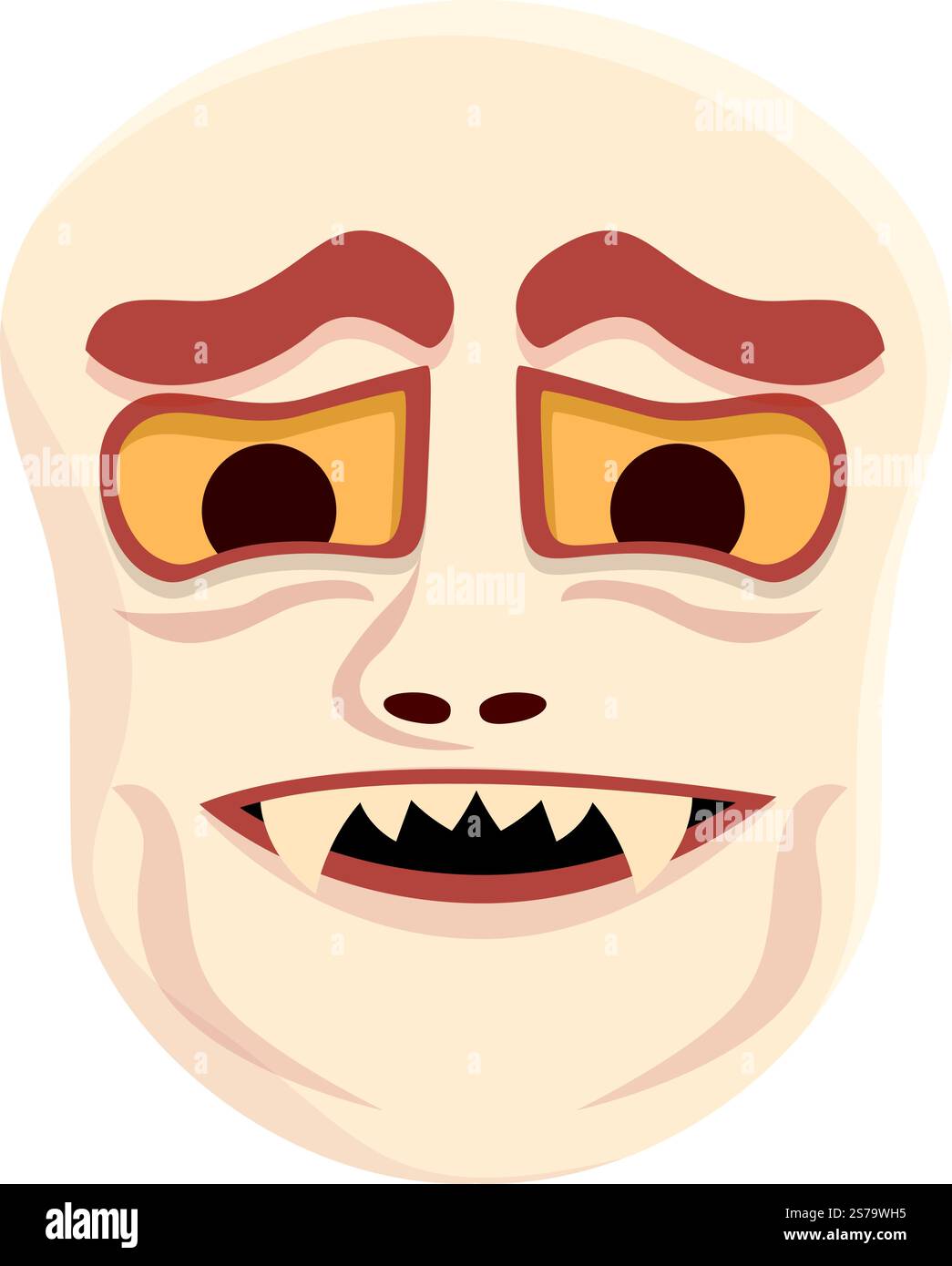 Japanese mask icon cartoon vector. Japan face. Noh kabuki. Japanese ...