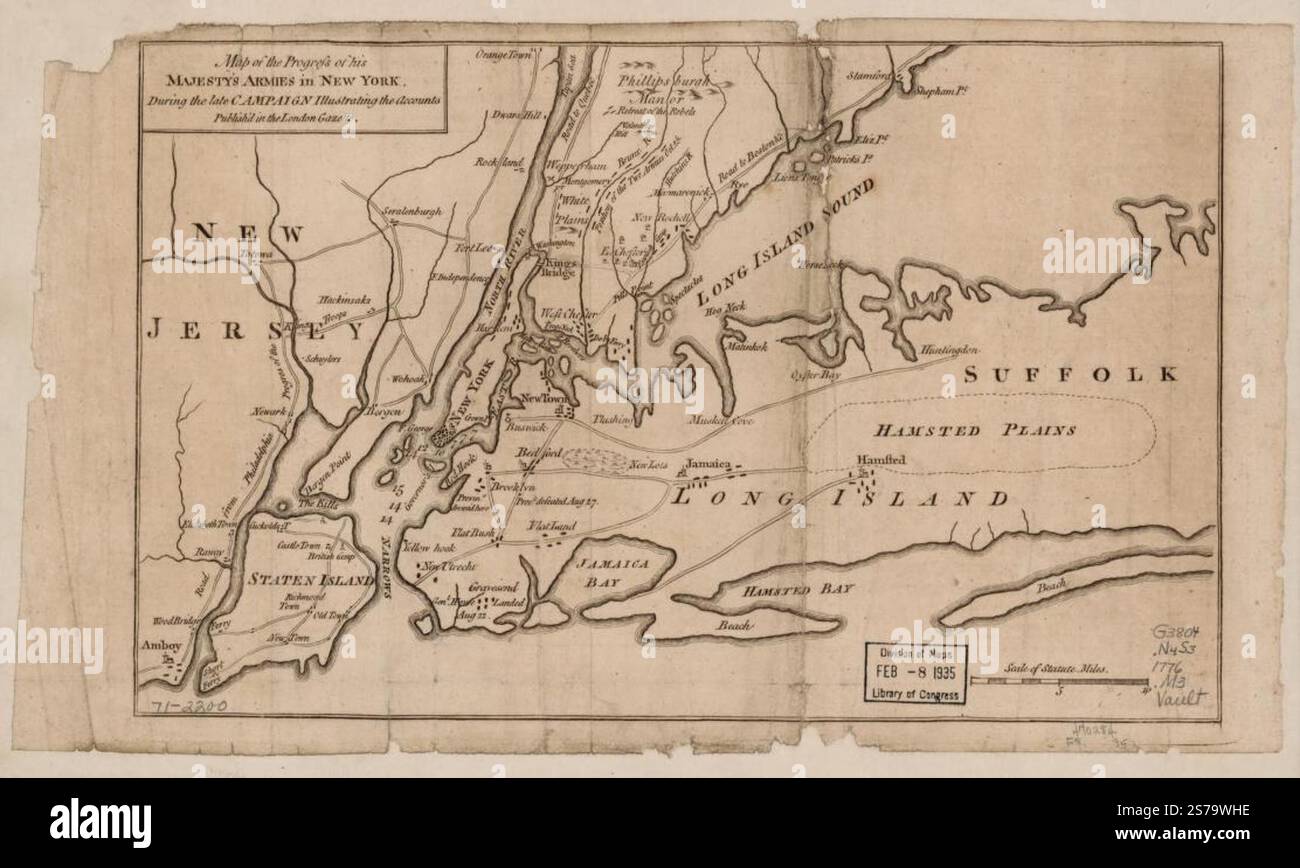 Map of the progress of His Majesty's armies in New York, during the ...