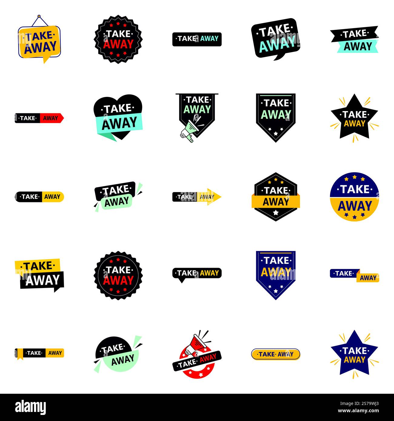 25 Stunning Vector Designs in the Take Away Bundle Perfect for Food ...