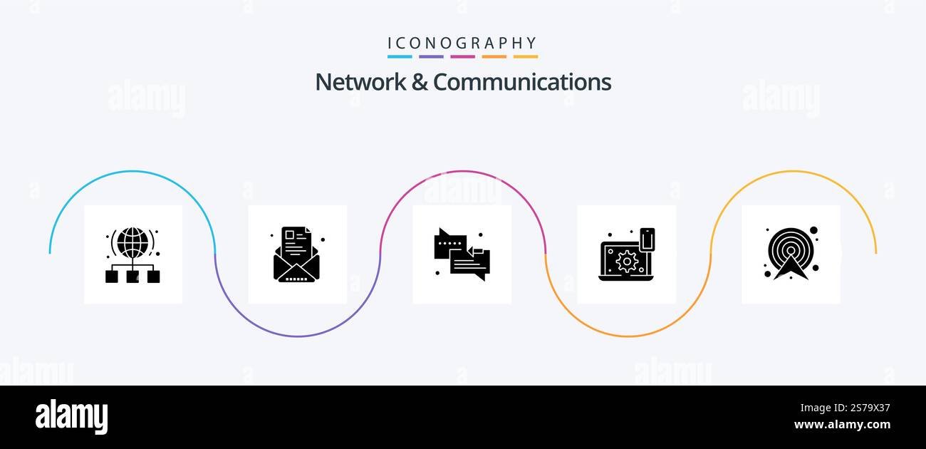 Network And Communications Glyph 5 Icon Pack Including setting. laptop ...