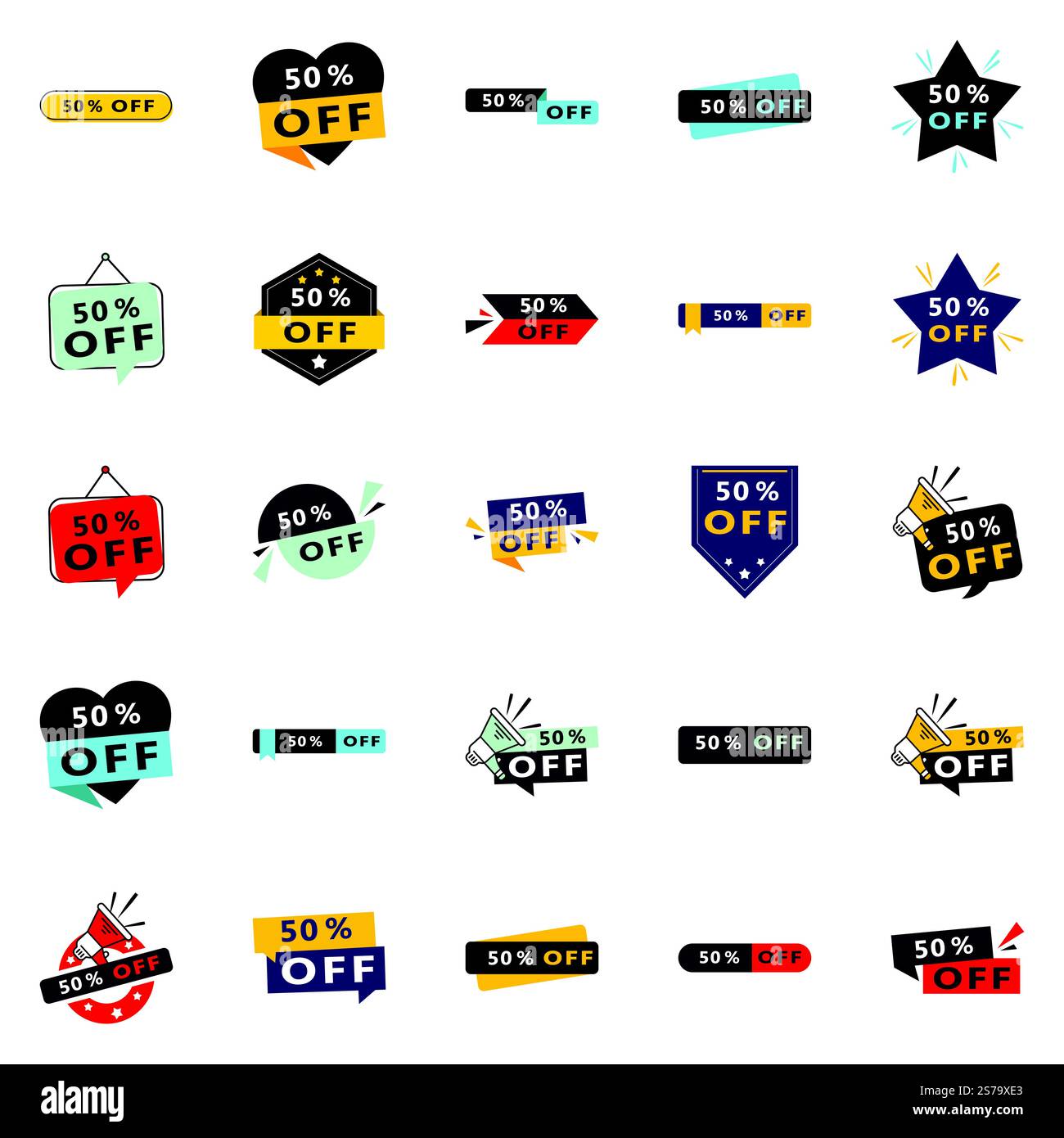 50% off A Collection of 25 Eye-catching Graphic Designs Stock Vector ...