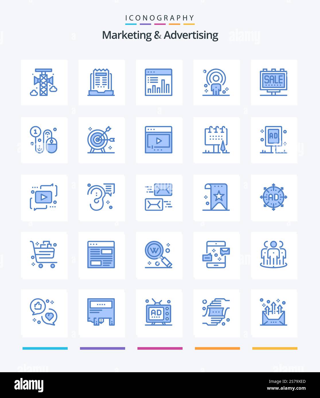 Creative Marketing And Advertising 25 Blue icon pack Such As person ...