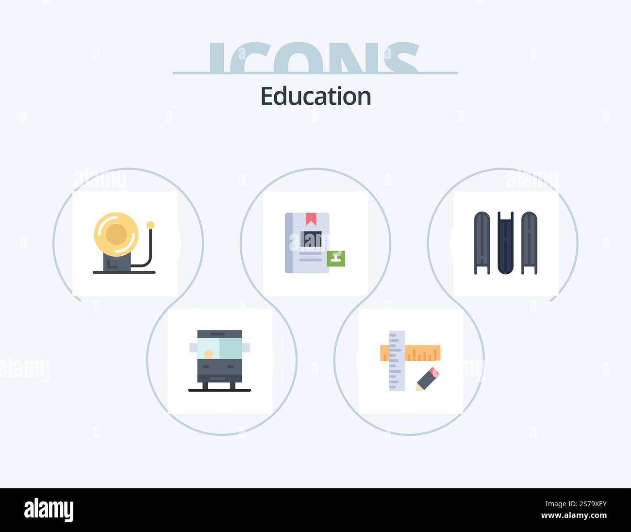 Education Flat Icon Pack 5 Icon Design. learning. education. e Stock ...