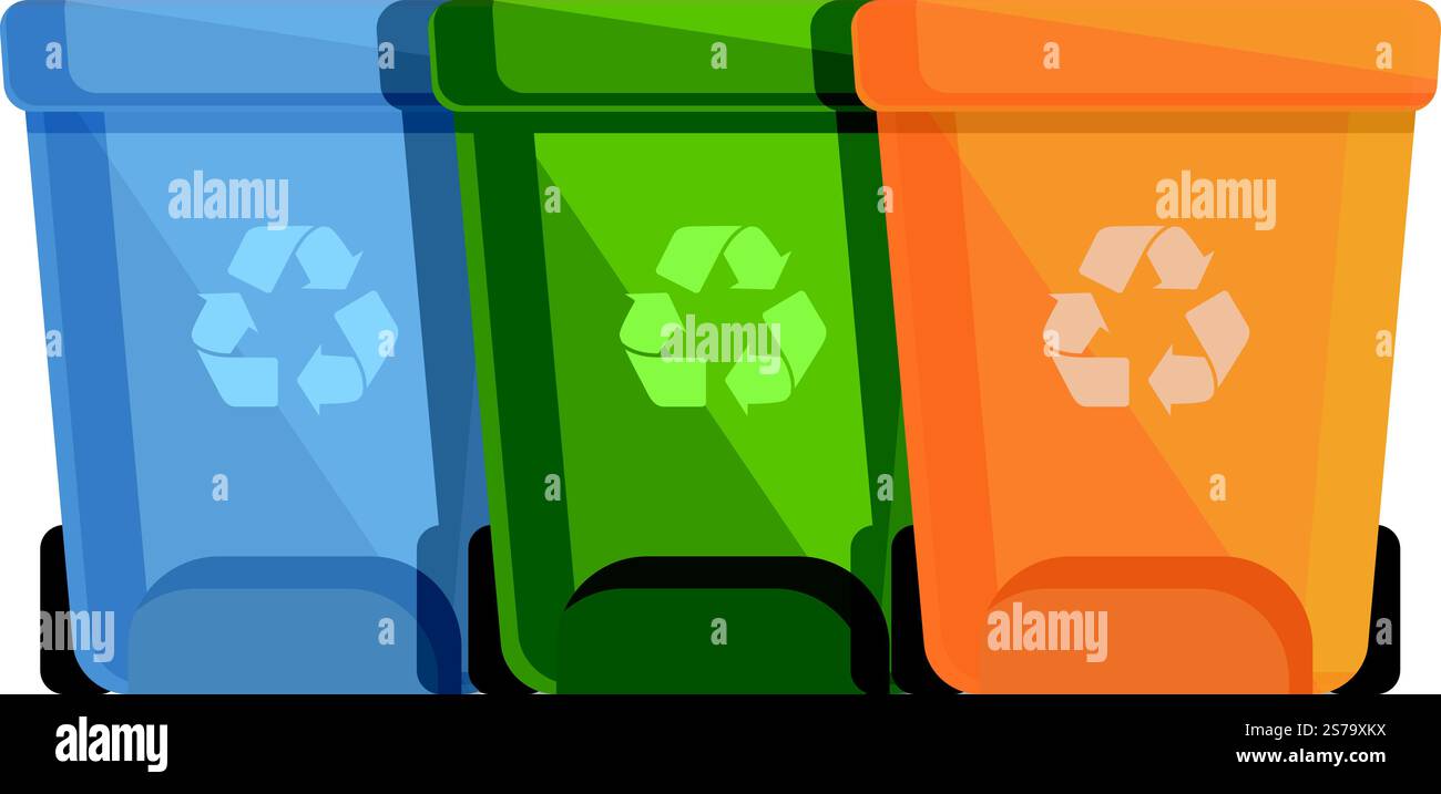 Garbage container icon cartoon vector. Street man cleaner. Waste ...