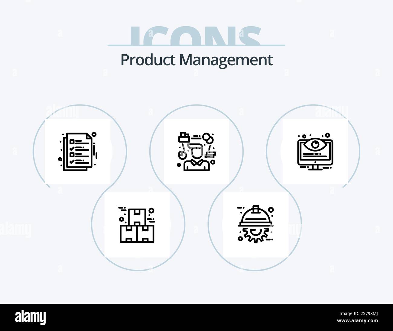 Product Management Line Icon Pack 5 Icon Design. workforce. performance ...