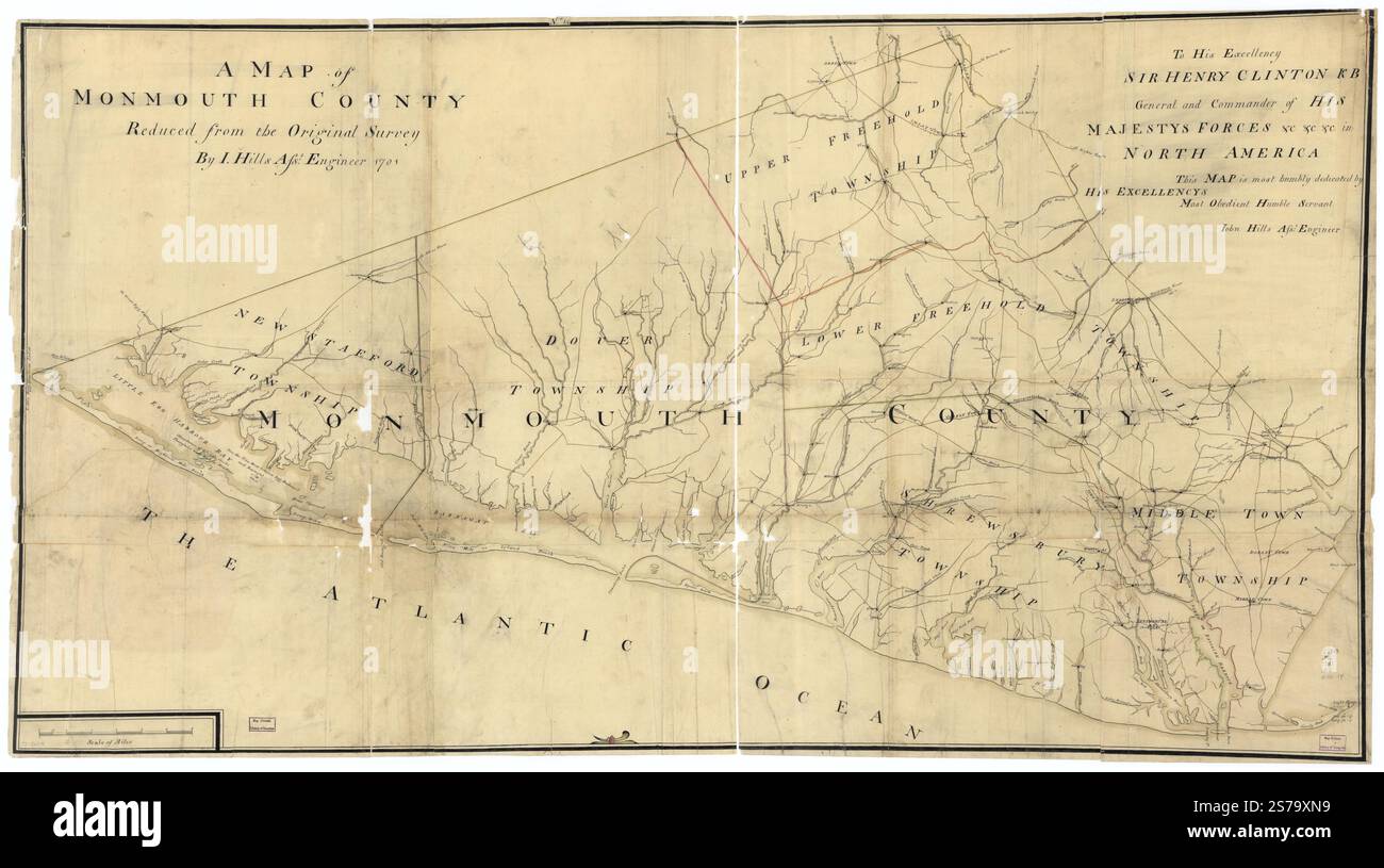 A map of Monmouth County. 1781 by Hills John (Surveyor), Morgan ...